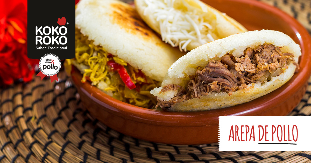 Arepas rellenas de pollo y aguacate - Paasa
